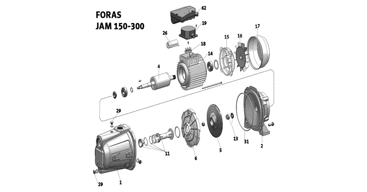 FORAS JAM 150-300 felszíni szivattyú alkatrészei - Hidroszer ...
